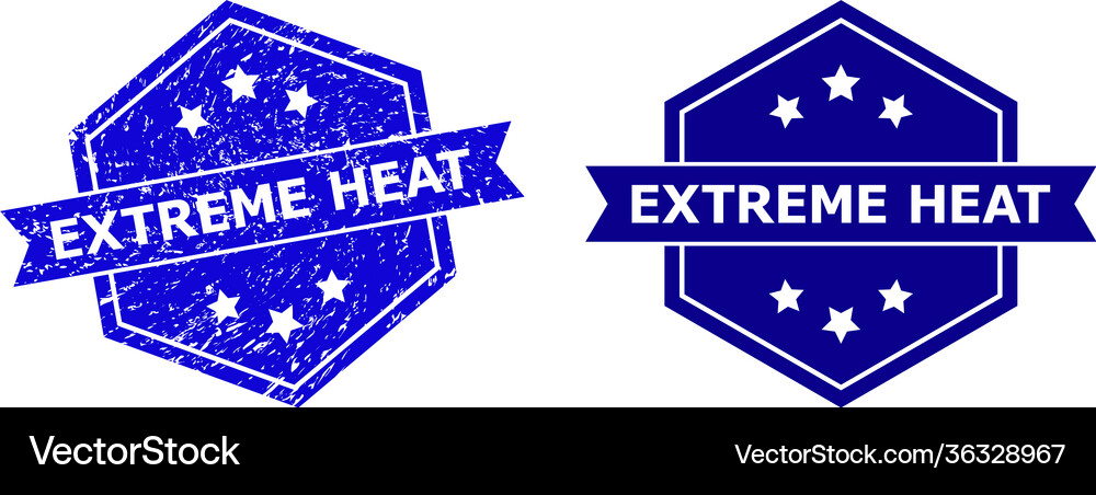 Hexagon extreme heat stamp with rubber texture Vector Image