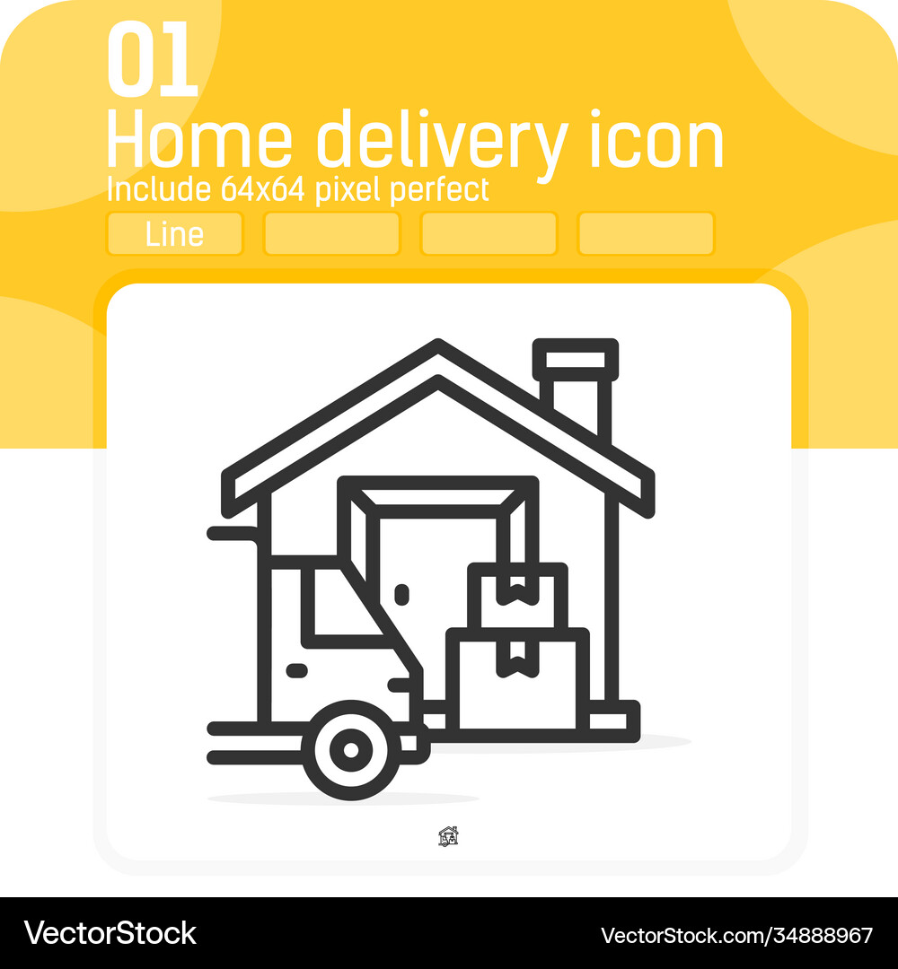 Home delivery icon with line style isolated Vector Image