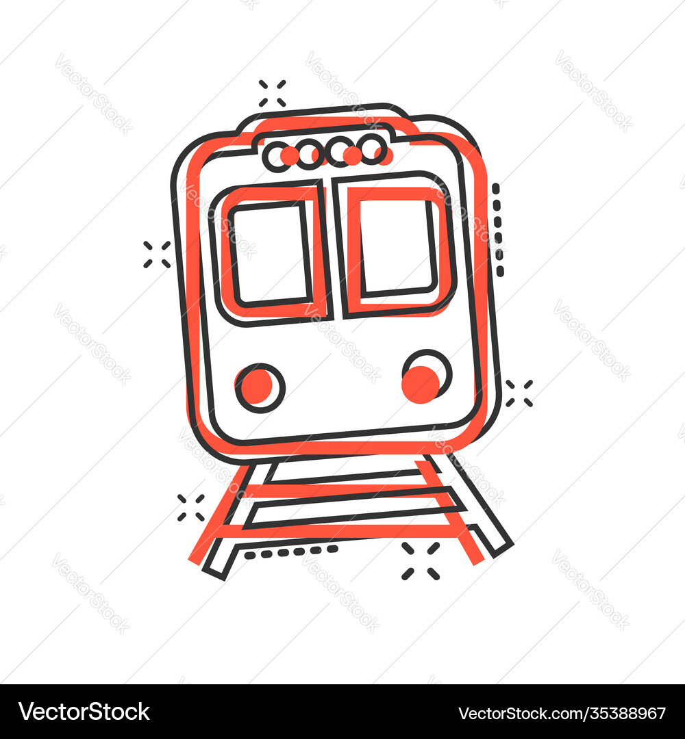 Metro icon in comic style train subway cartoon Vector Image