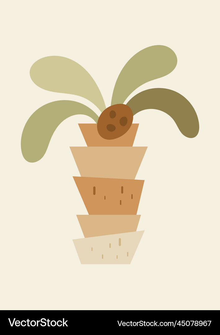 Nursery wall art cute poster with boho palm tree Vector Image