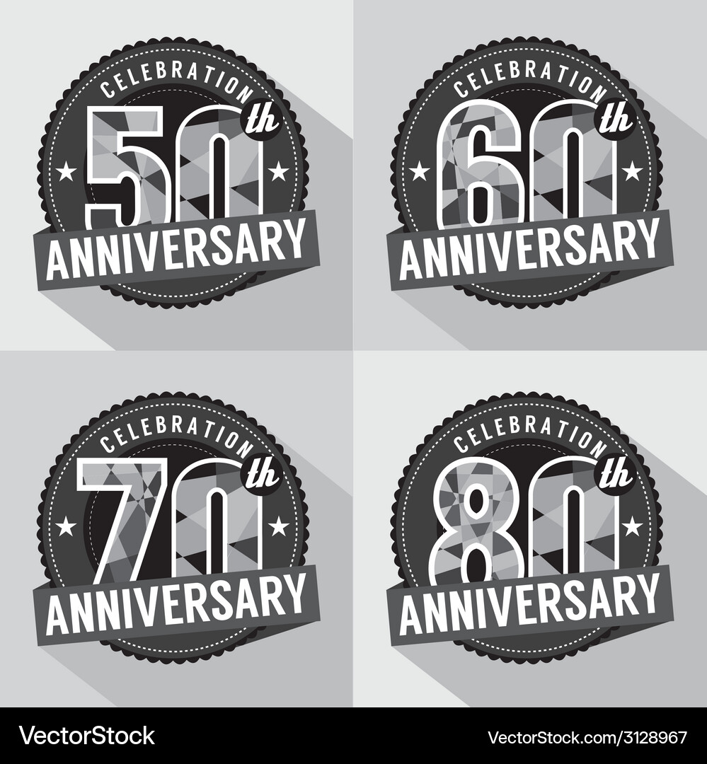 Set of anniversary celebration design Royalty Free Vector
