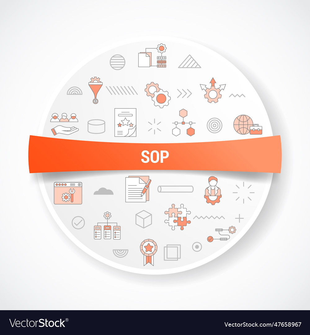 Sop standard operating procedure concept Vector Image