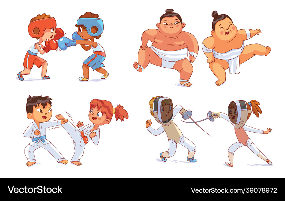 Action Sports Kids Royalty Free Vector Image - VectorStock