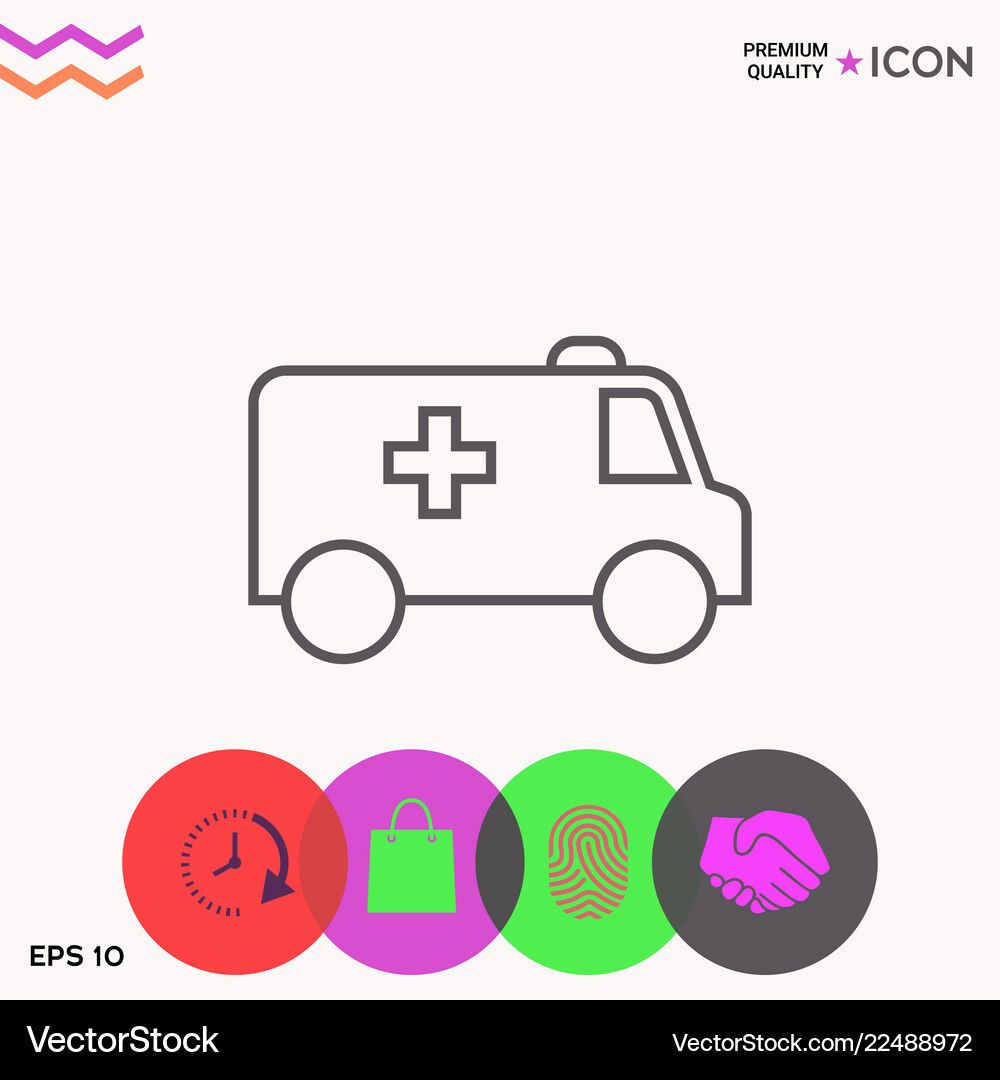 Ambulance line icon Royalty Free Vector Image - VectorStock