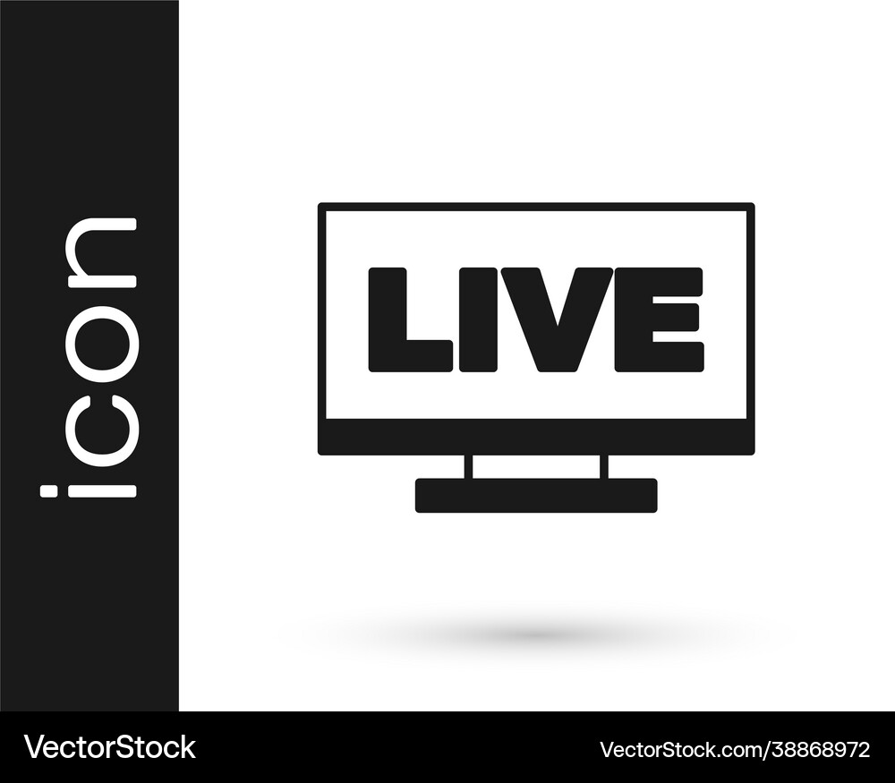 Black live streaming online videogame play icon Vector Image