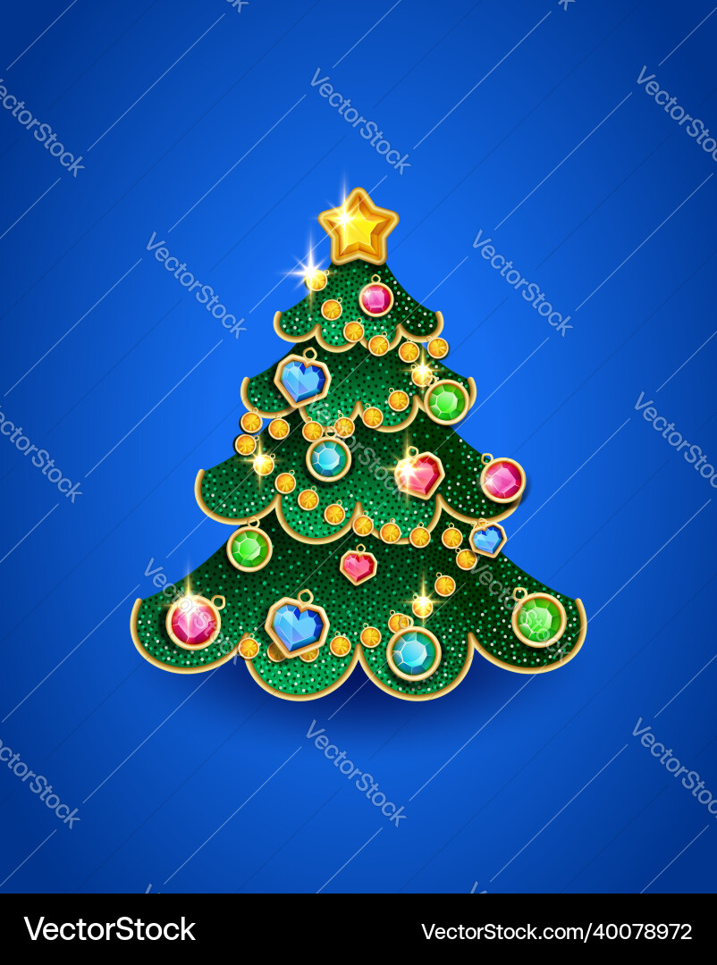 Christmas tree in the shape of a tree Royalty Free Vector
