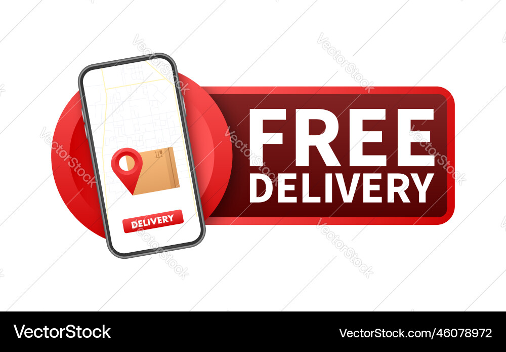 Free delivery phone screen delivery tracking Vector Image