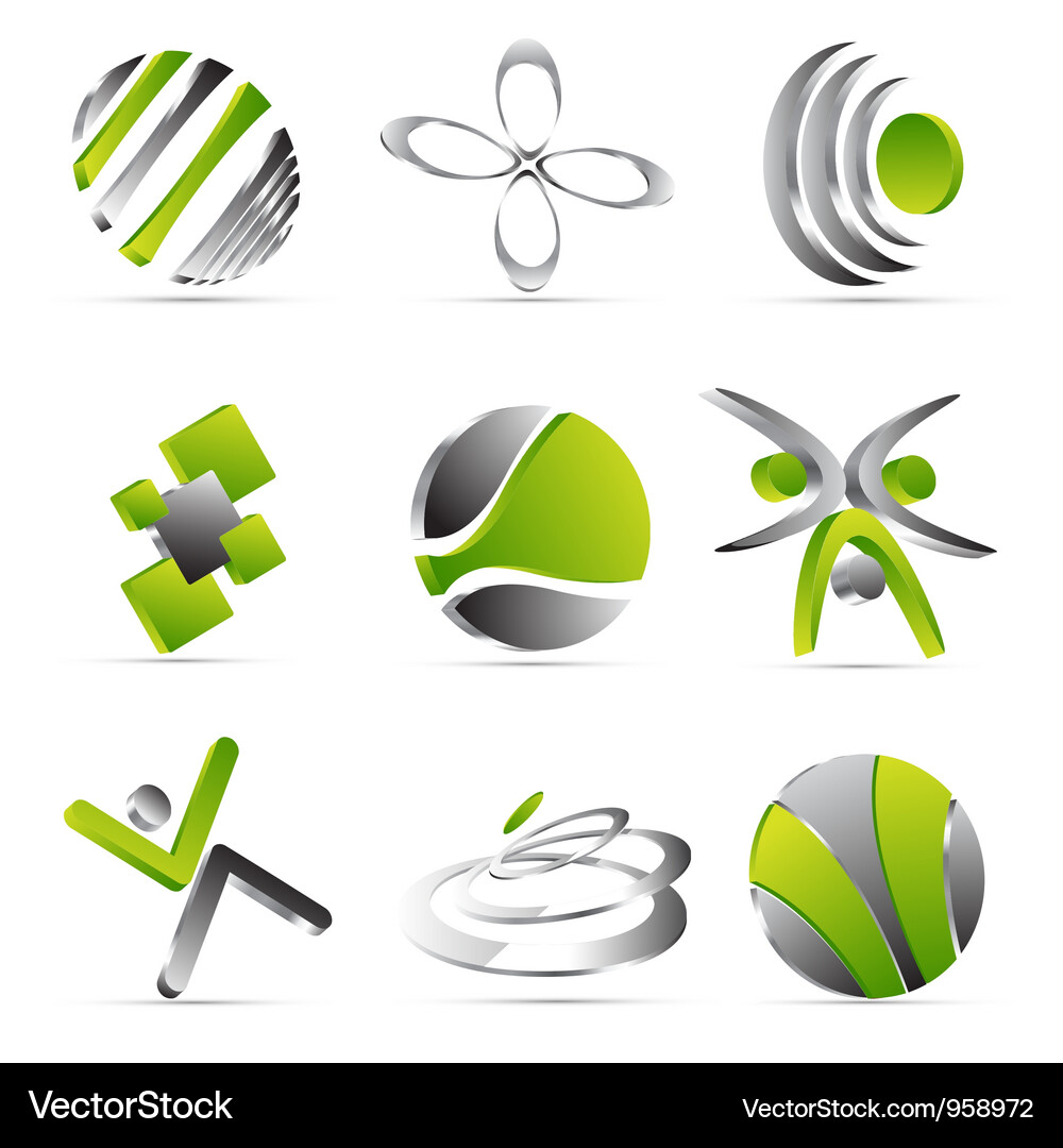 Green business icons design Royalty Free Vector Image