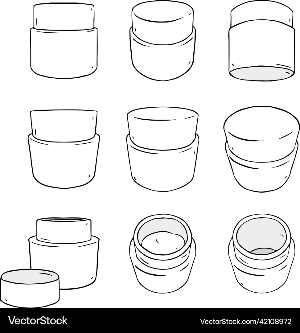 Hand drawn of blank template packaging pot Vector Image