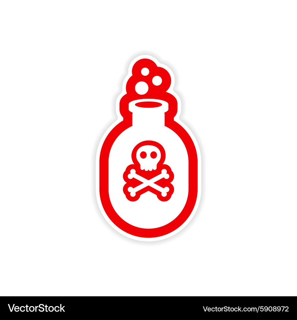 Icon sticker realistic design on paper poison Vector Image