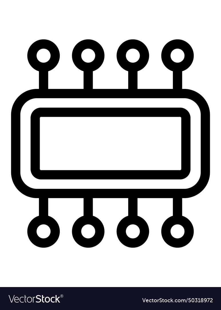 Microchip flat icon isolated on white background Vector Image