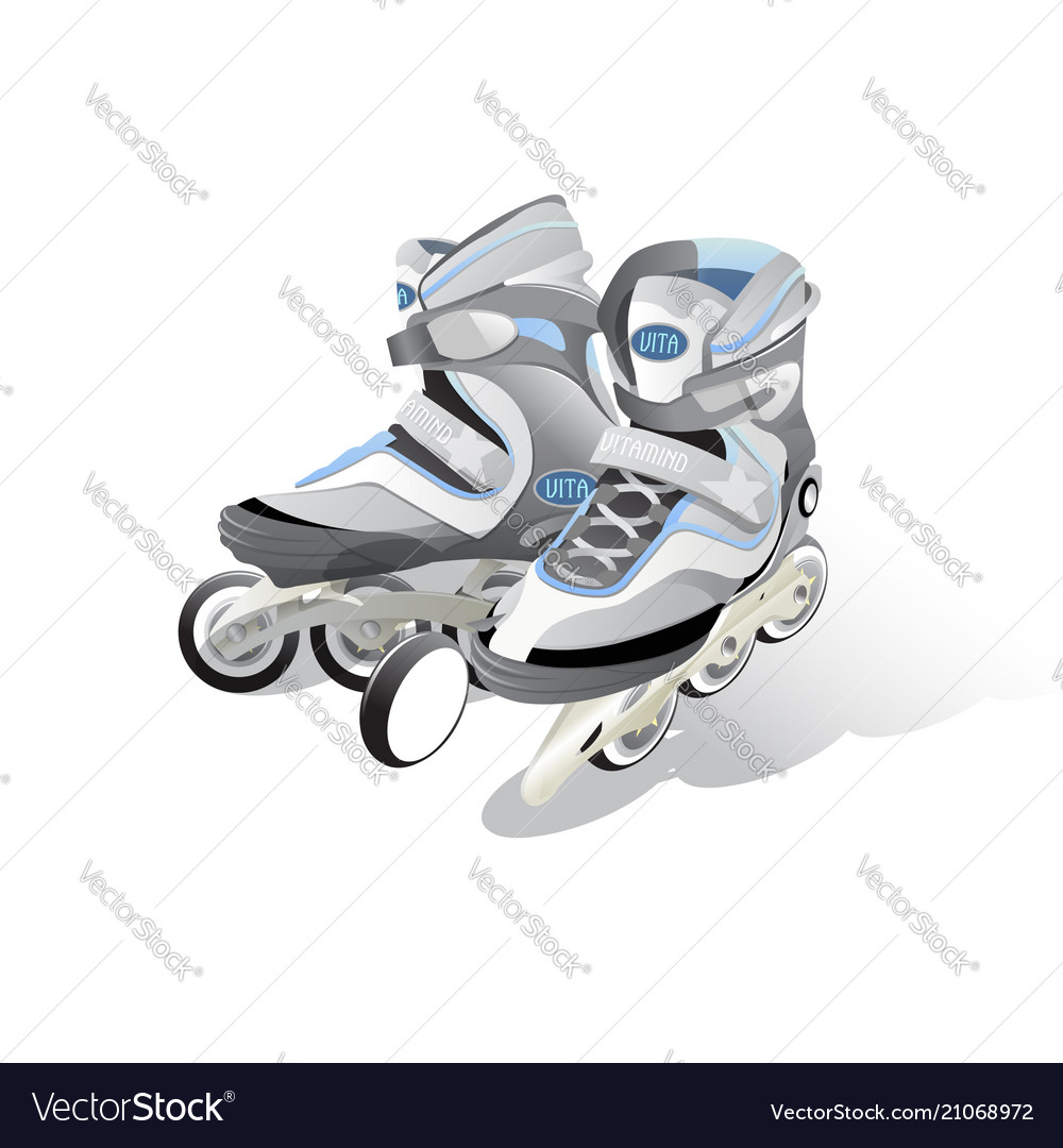 Pair inline skating boot detailed Royalty Free Vector Image
