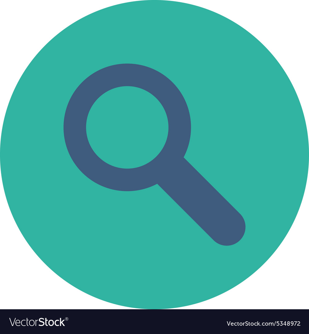 Search flat cobalt and cyan colors round button Vector Image