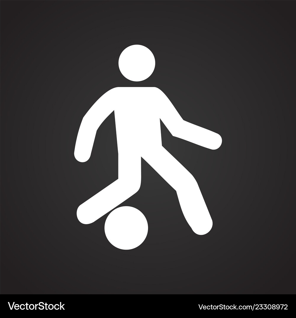 Soccer player icon on white background for graphic