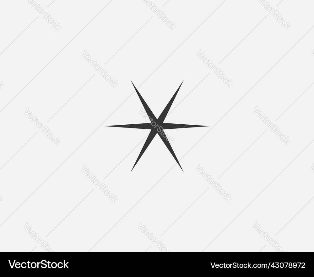 Star icon shape abstract design spark sign black Vector Image