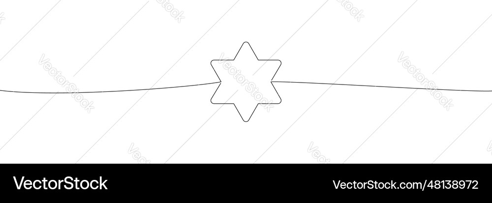 Star of david one continuous line banner Vector Image