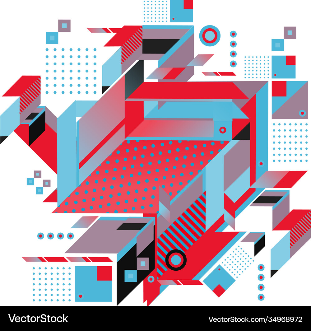Triangle geometric 3d forms modern info banner Vector Image