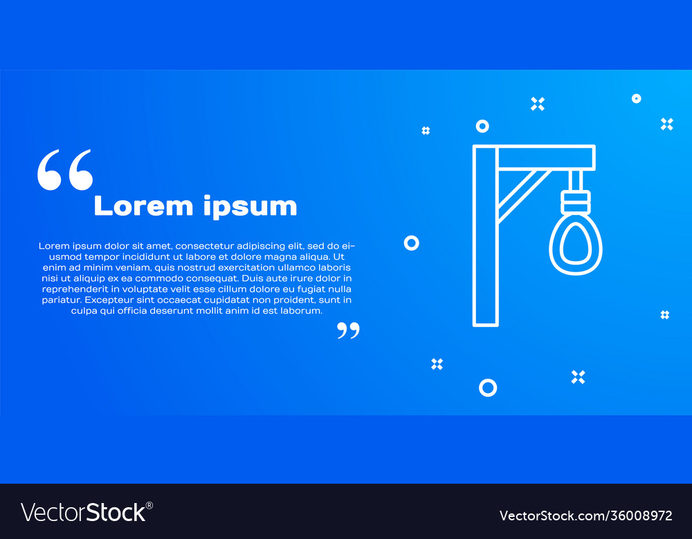 White line gallows rope loop hanging icon isolated