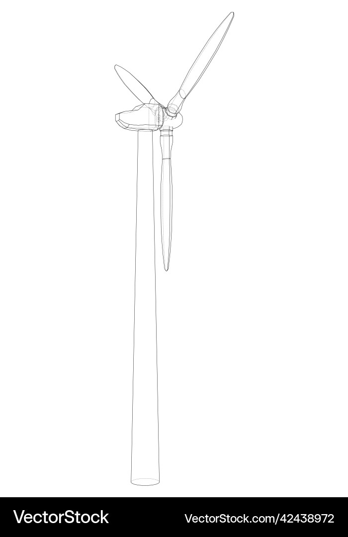 Wind turbine rendering of 3d Royalty Free Vector Image