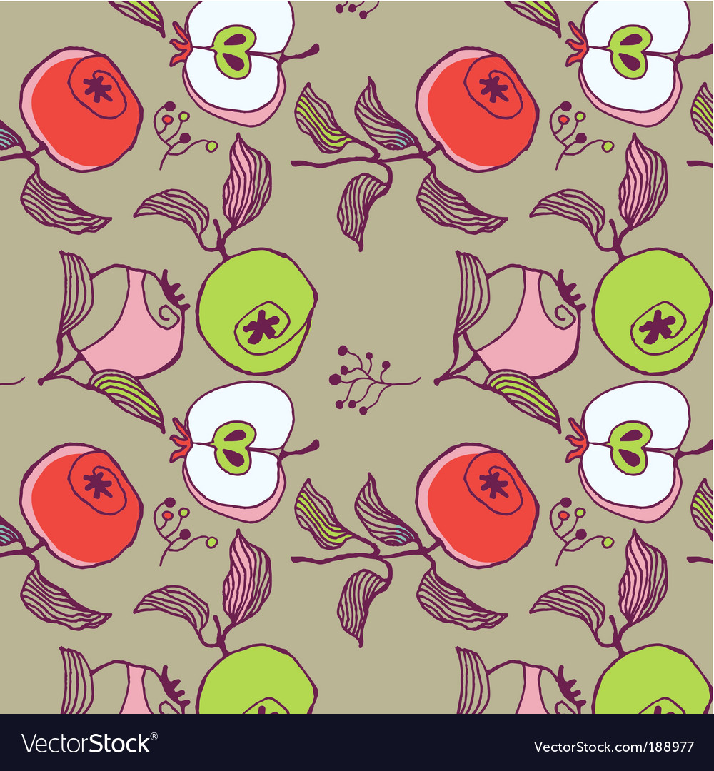 Apple seamless pattern Royalty Free Vector Image