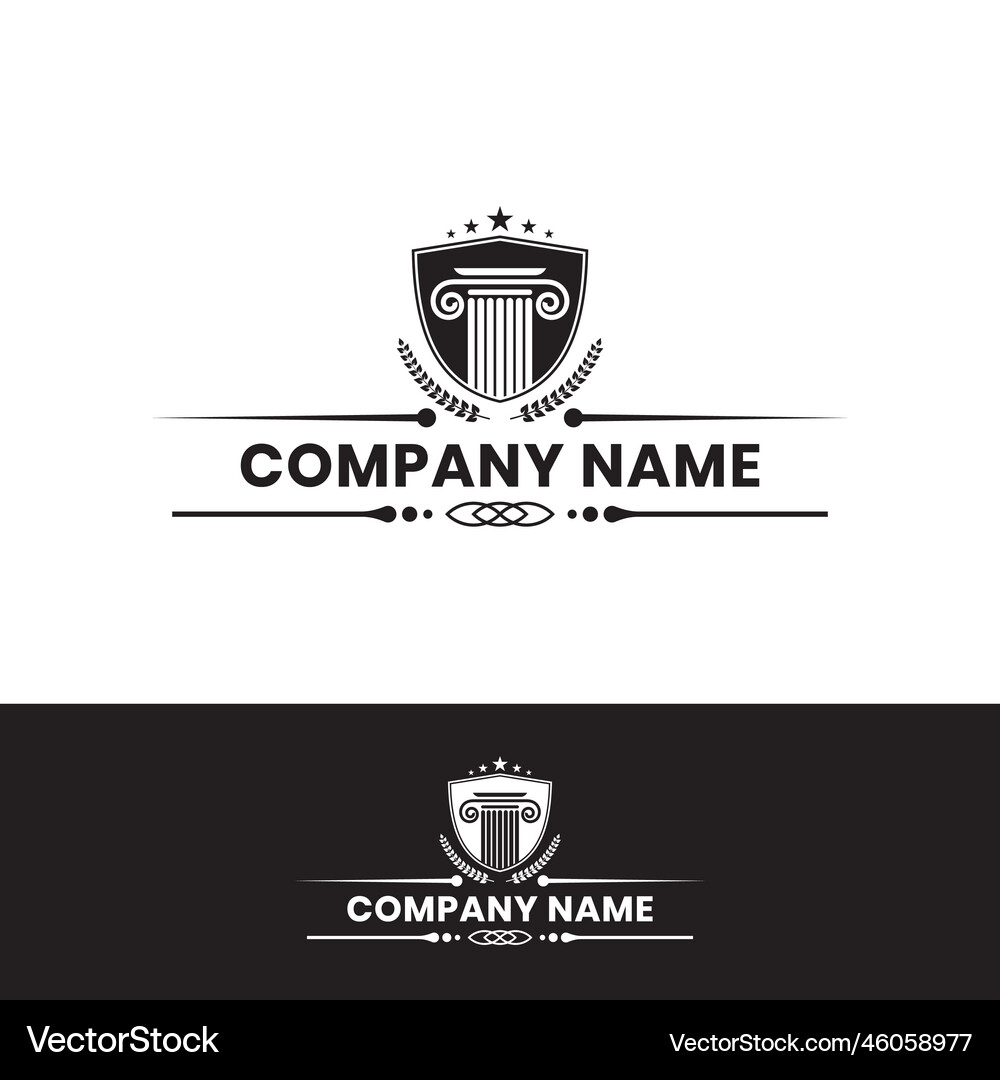 Attorney and court prosecutor logo simple Vector Image