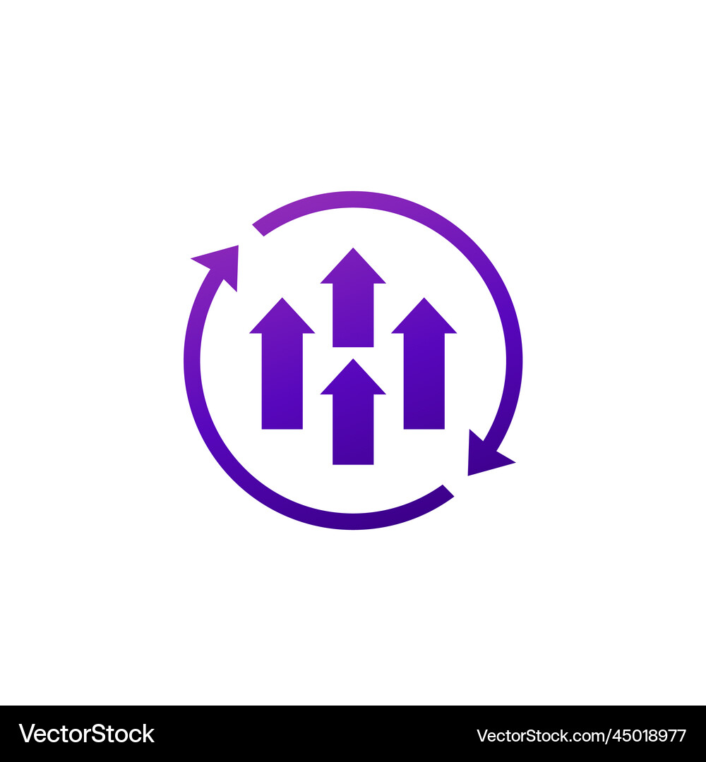 Continuous growth and improvement icon Royalty Free Vector