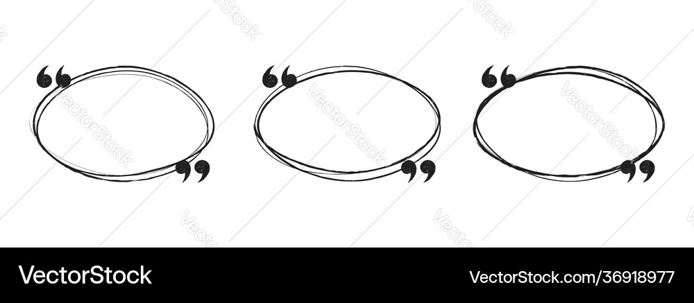 Doodle black and white hand drawn oval sketch Vector Image