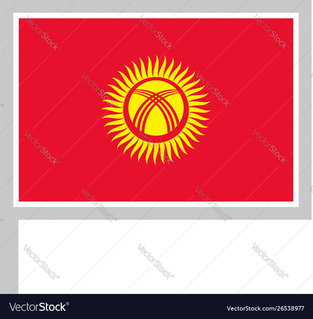 Flag on flagpole rectangular shape icon on white Vector Image