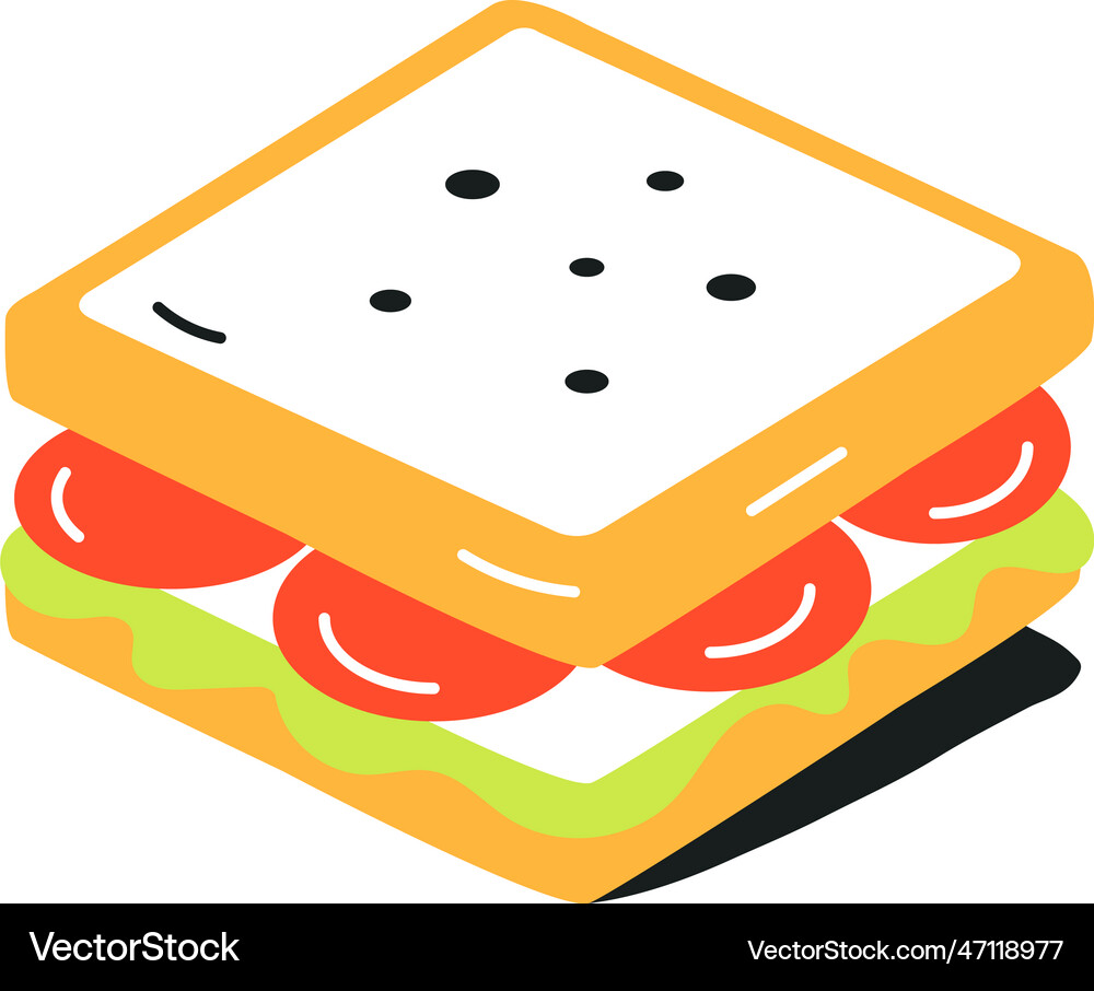 Grab a flat icon of vegetable sandwich Royalty Free Vector
