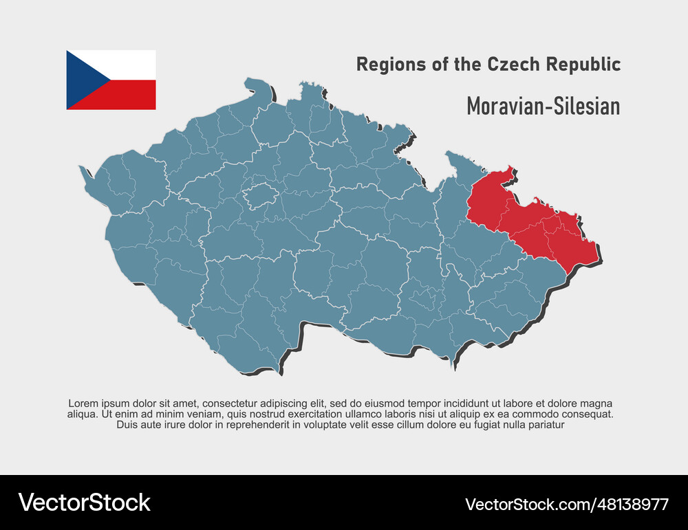 Map czech region moravian-silesian Royalty Free Vector Image