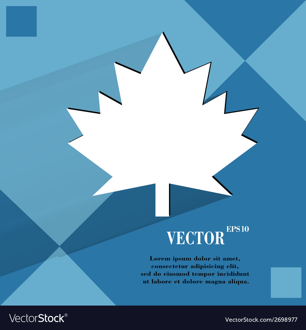 Maple leaf flat modern web design on a flat Vector Image