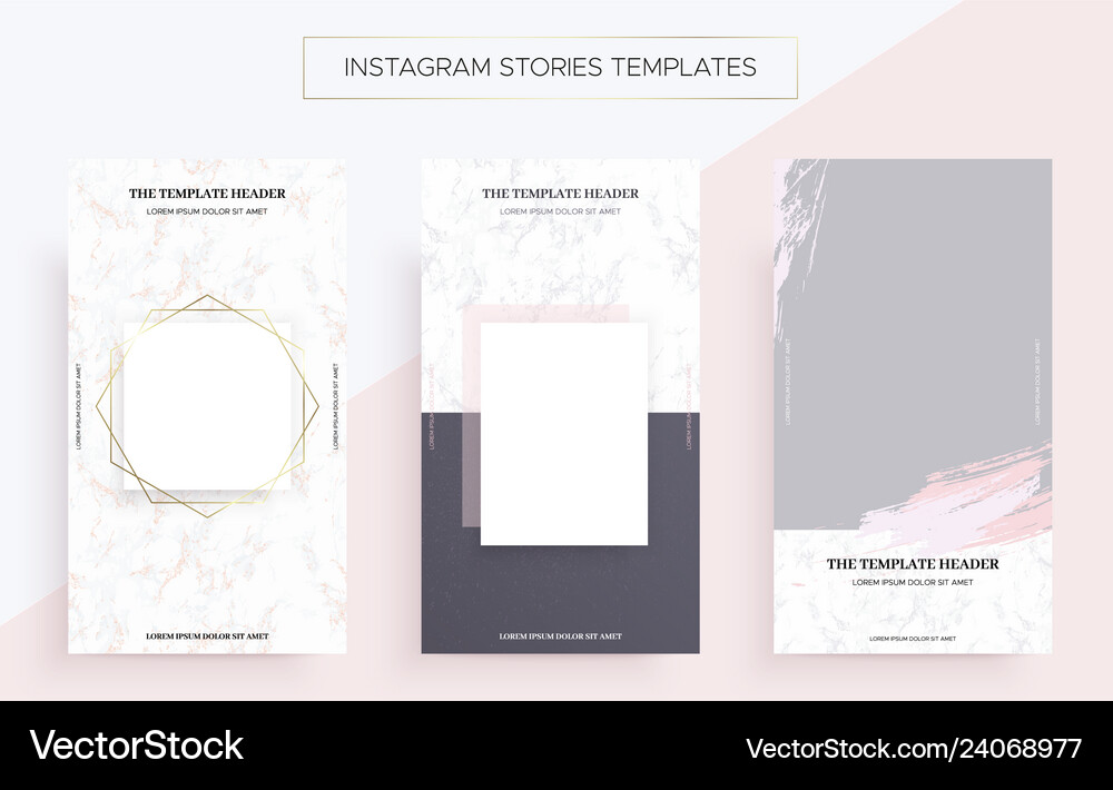 Marble Instagram Stories Templates Royalty Free Vector Image