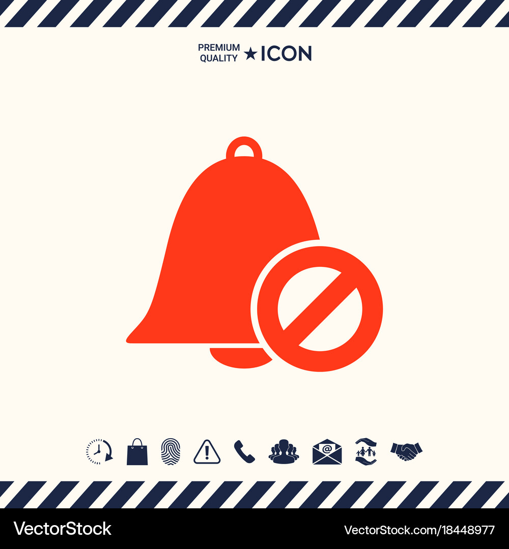 No bell icon prohibition sign stop symbol Vector Image
