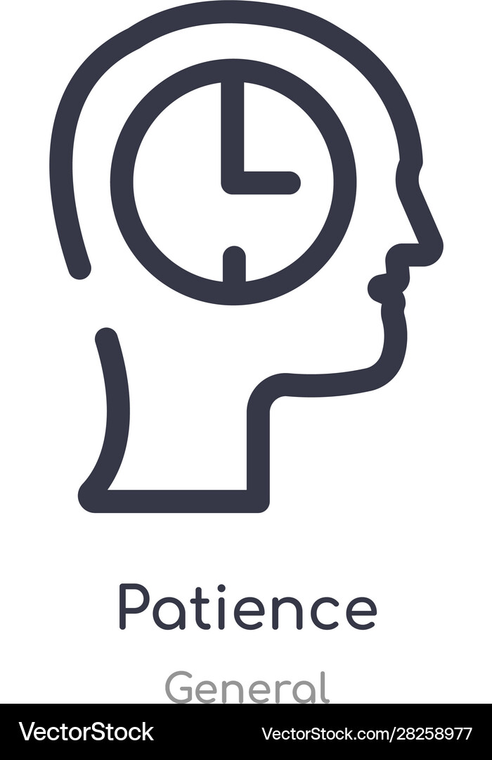 Patience outline icon isolated line from general Vector Image