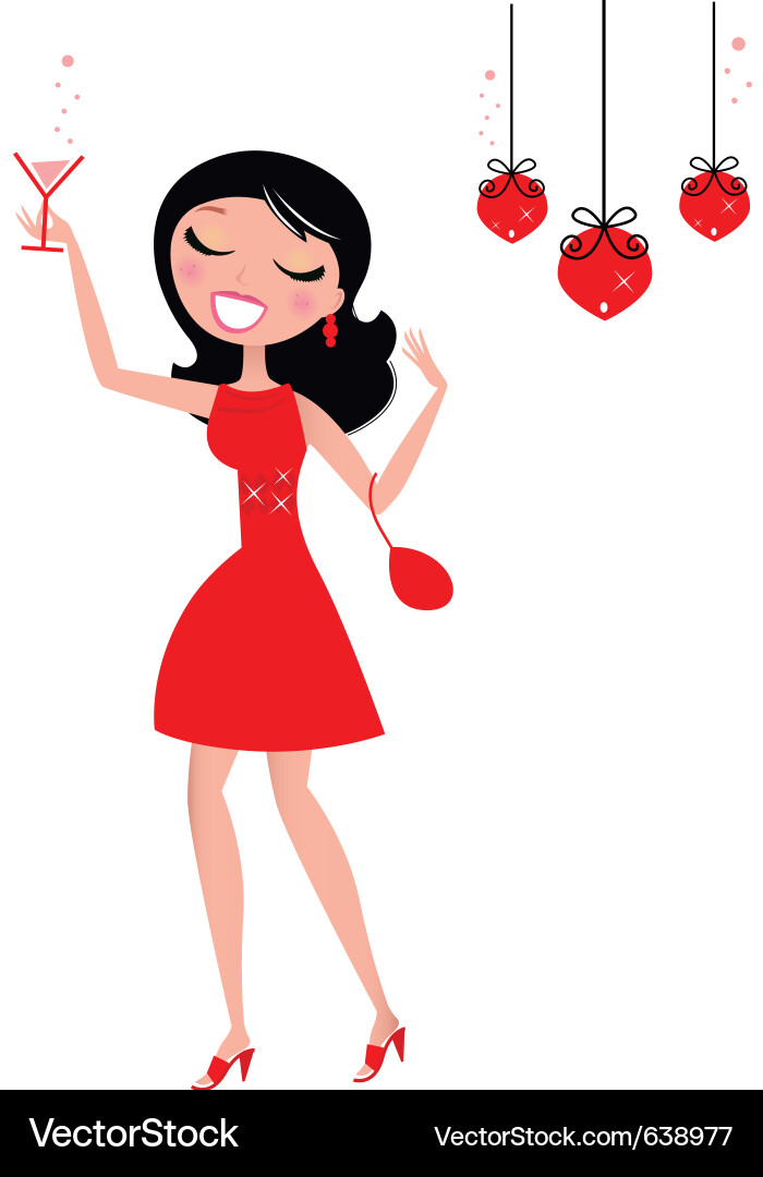 Pretty christmas woman Royalty Free Vector Image