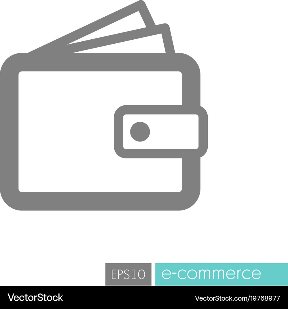 Purse icon wallet sign isolated on white Vector Image