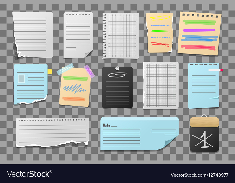 Sticker notes Royalty Free Vector Image - VectorStock