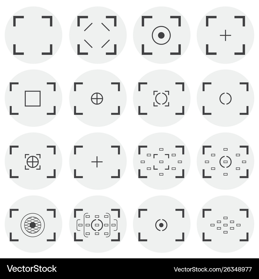 Viewfinder icons set on background for graphic Vector Image