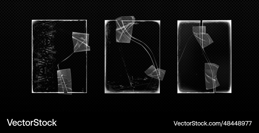 Vintage torn paper frame overlay with tape Vector Image