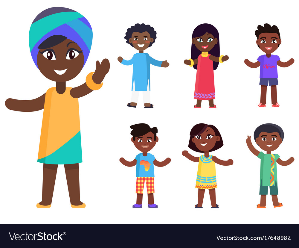 African children boys and girls isolated Vector Image
