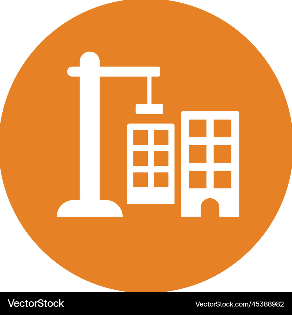 Build building construction icon orange color eps Vector Image