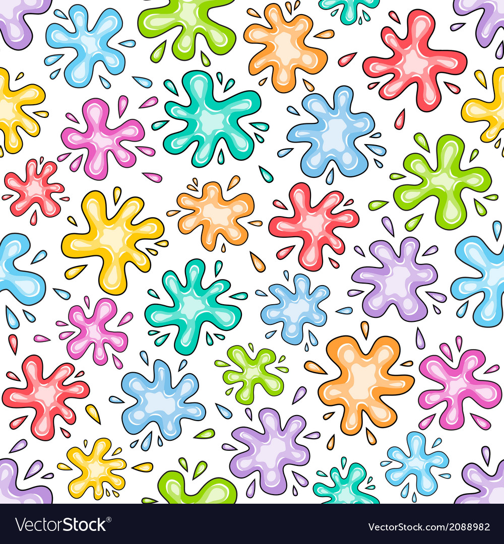 Colored ink blots seamless pattern Royalty Free Vector Image