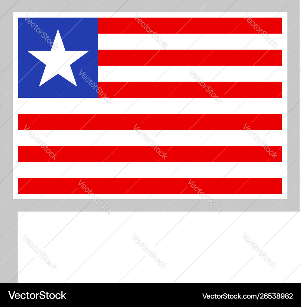 Flag on flagpole rectangular shape icon on white Vector Image