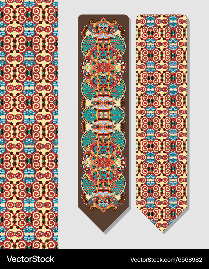 Floral decorative ethnic paisley bookmark Vector Image