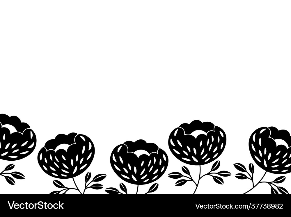 Floral frame based on traditional folk art Vector Image