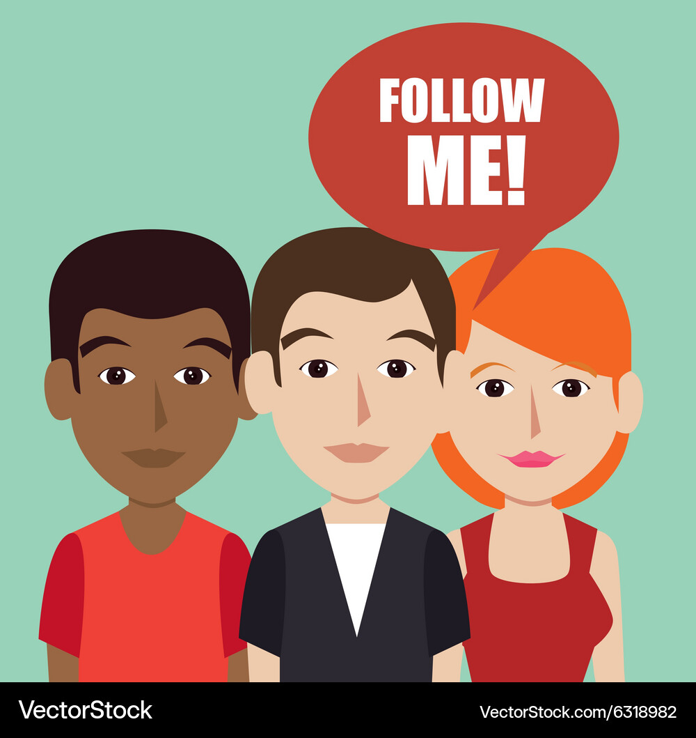Follow me social trendy design Royalty Free Vector Image