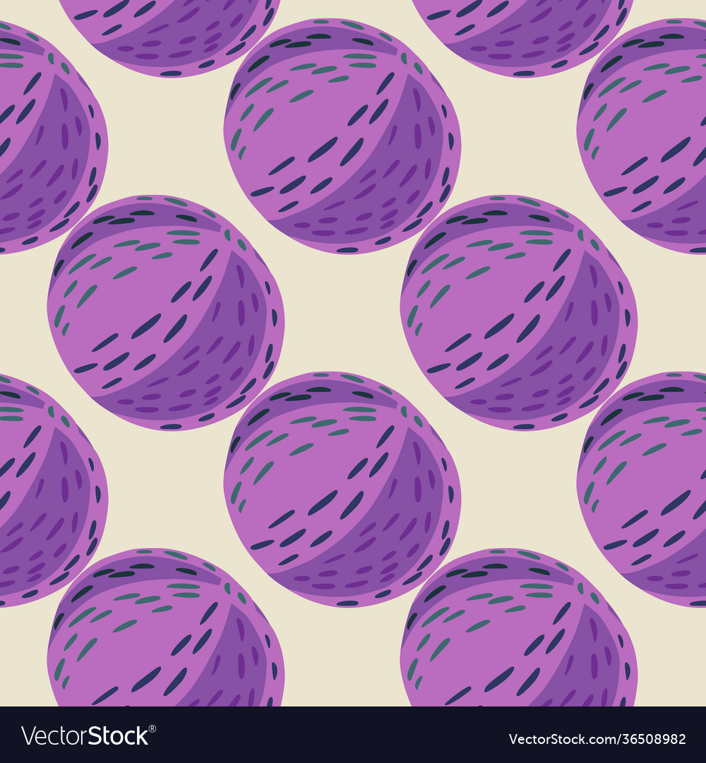 Hand drawn seamless pattern with purple colored Vector Image