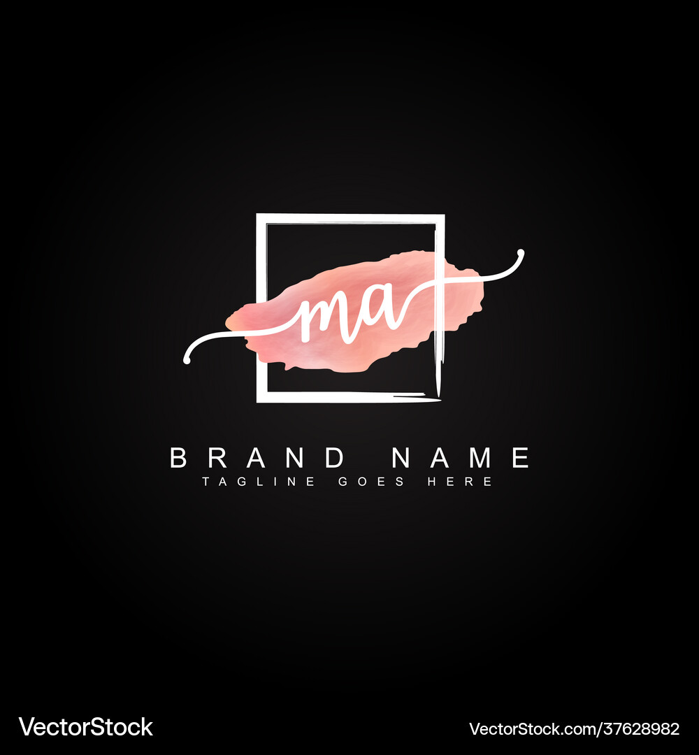 Handwritten signature logo for initial letter ma Vector Image