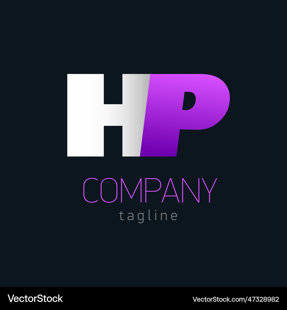 Logo emblem monogram hp white and red letter Vector Image