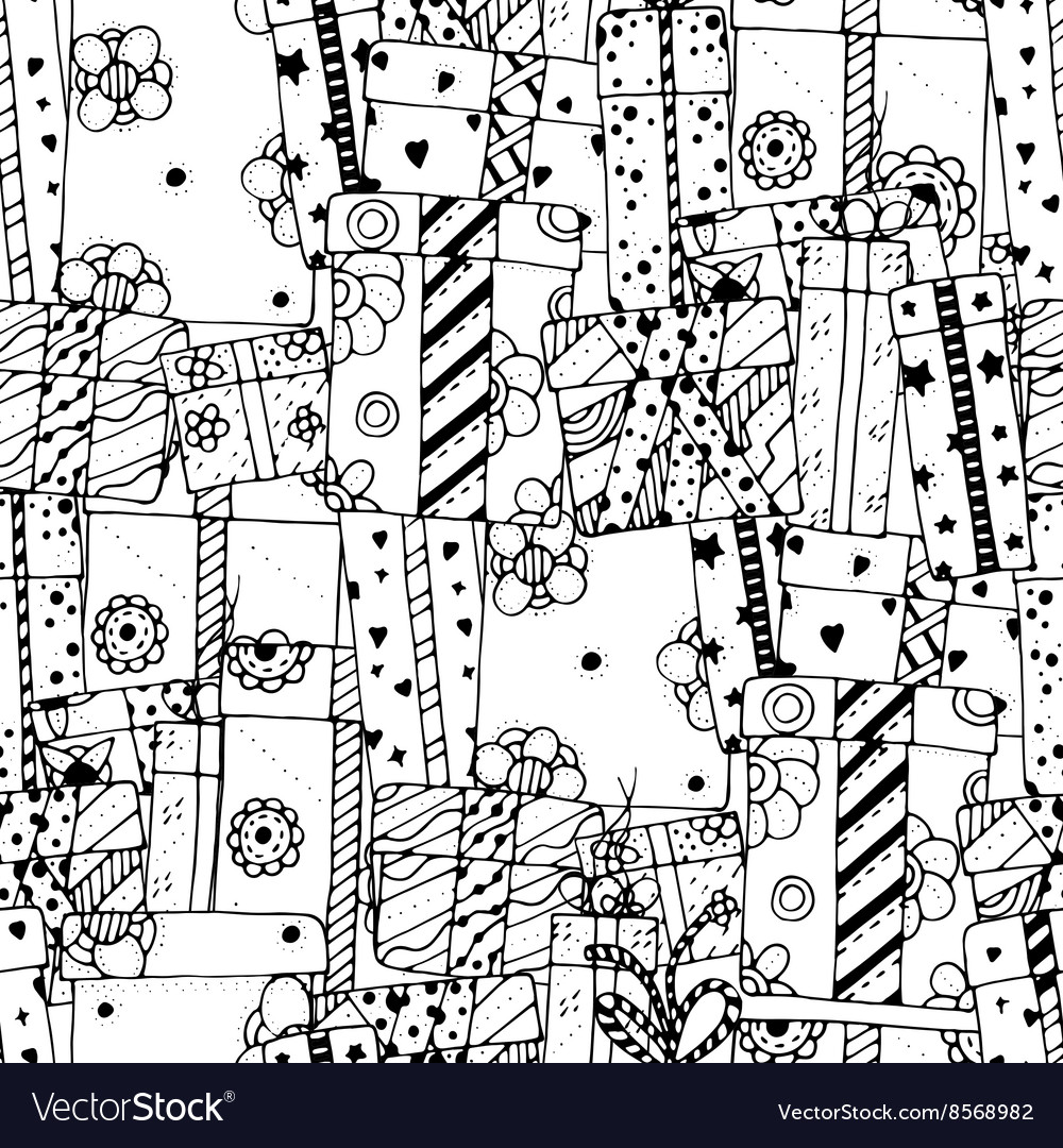 Seamless texture gift boxes Royalty Free Vector Image